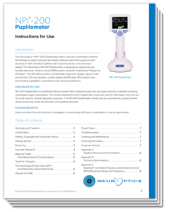 NPi®-200 Pupillometer Resources - NeurOptics
