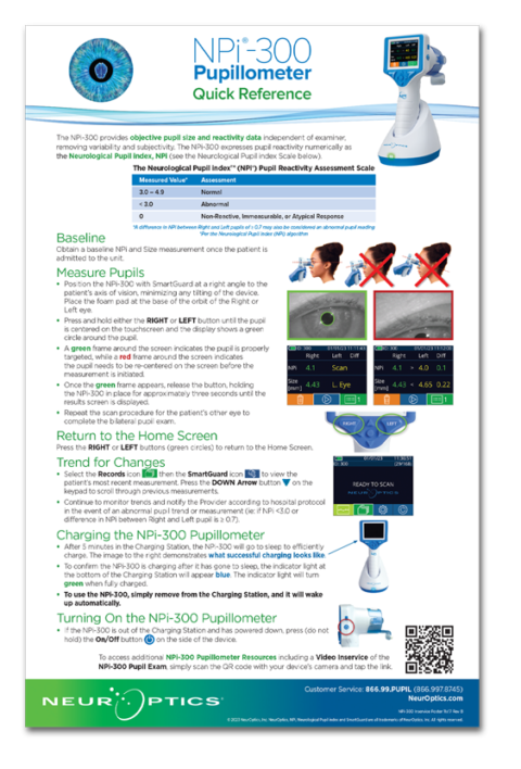 NPi®-300 Pupillometer Resources - NeurOptics